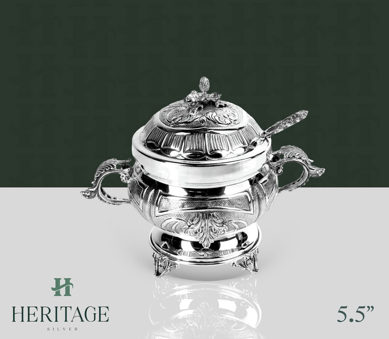 HAGIA HONEY DISH WITH HANDLE – Heritage Silver