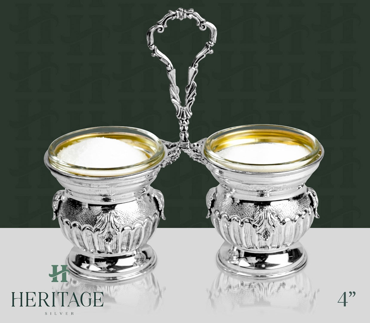 DOUBLE SALT HOLDER – Heritage Silver