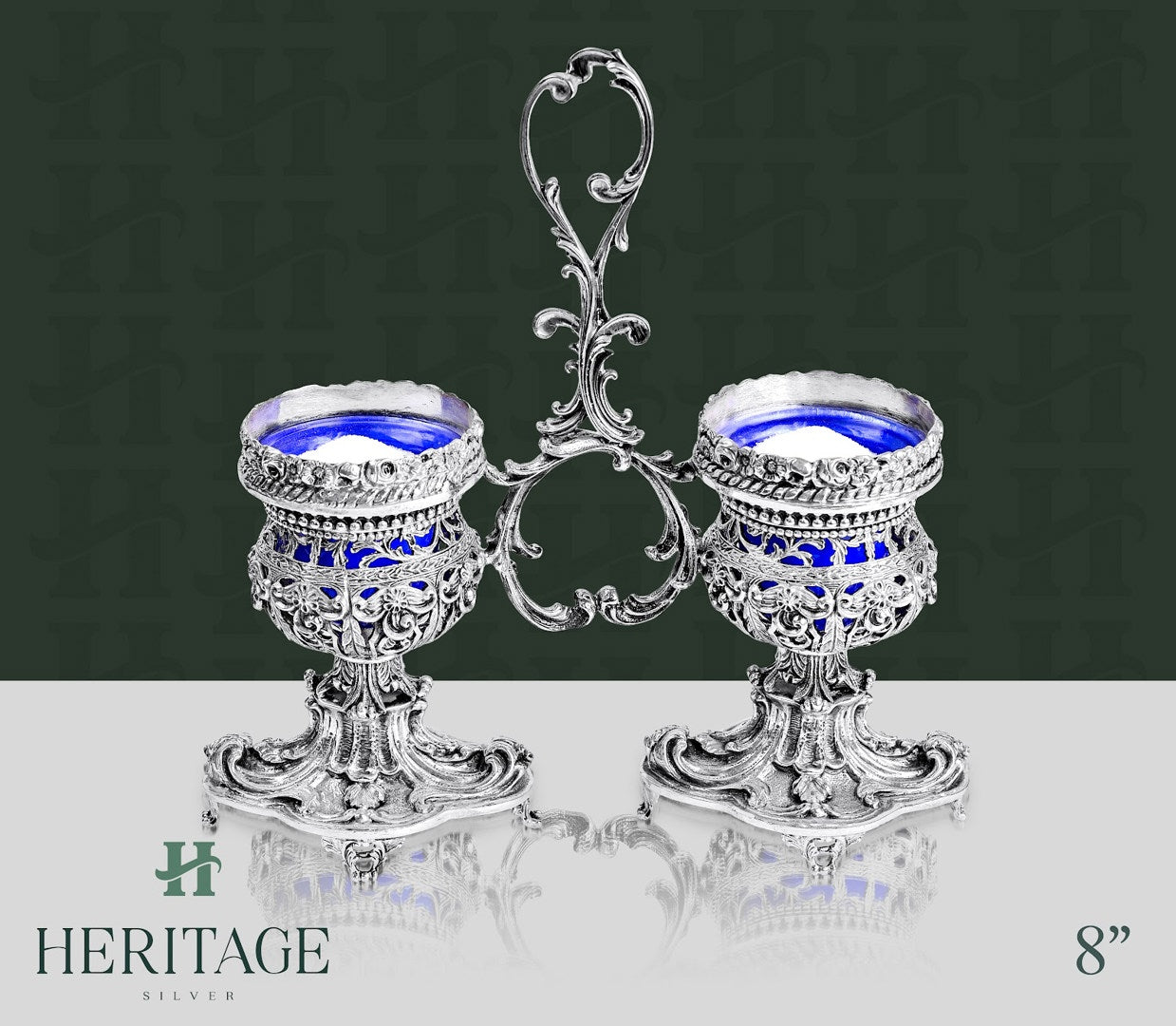 HEAVY DOUBLE SALT HOLDER – Heritage Silver