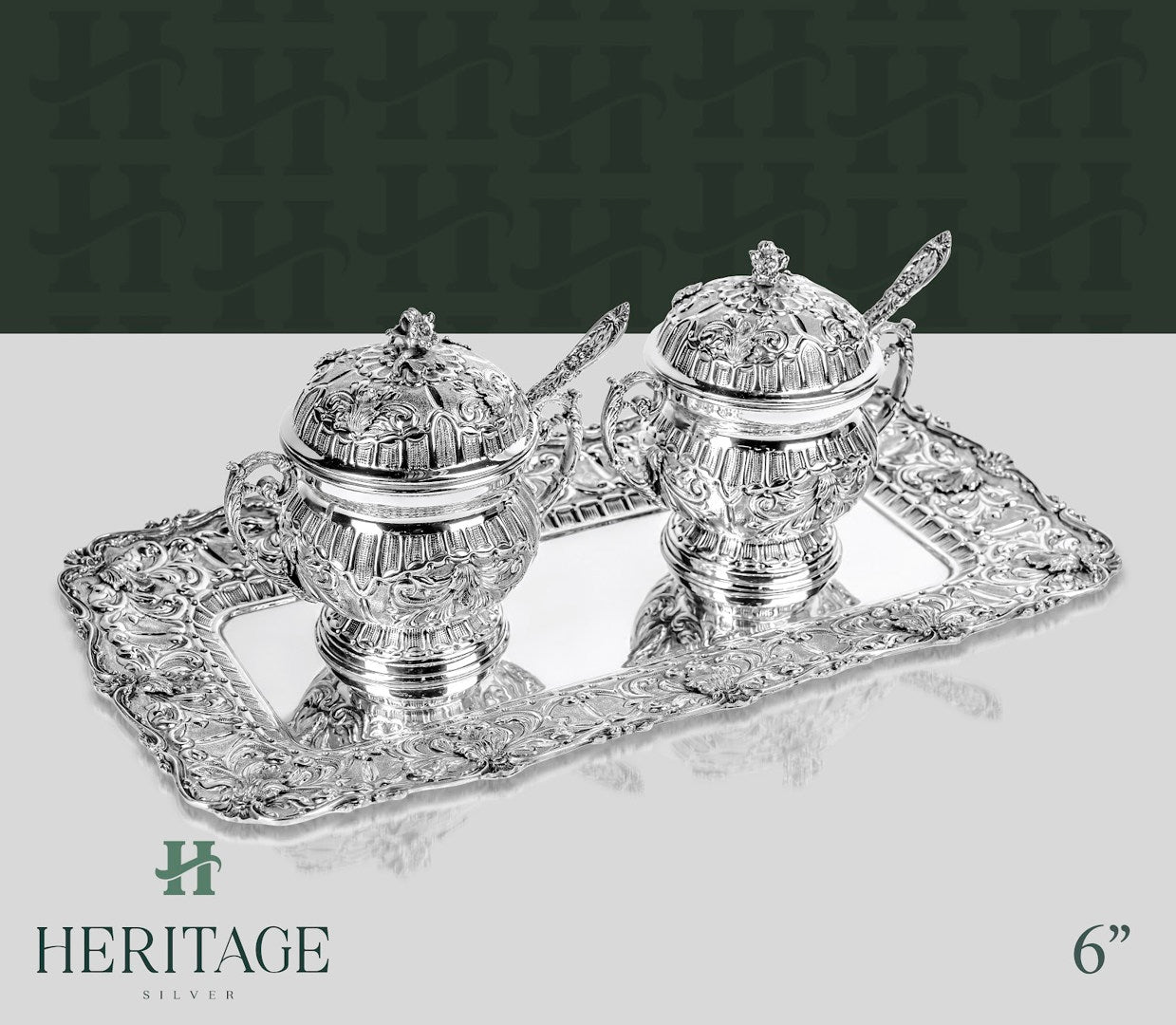 HONEY DISH WITH TRAY – Heritage Silver