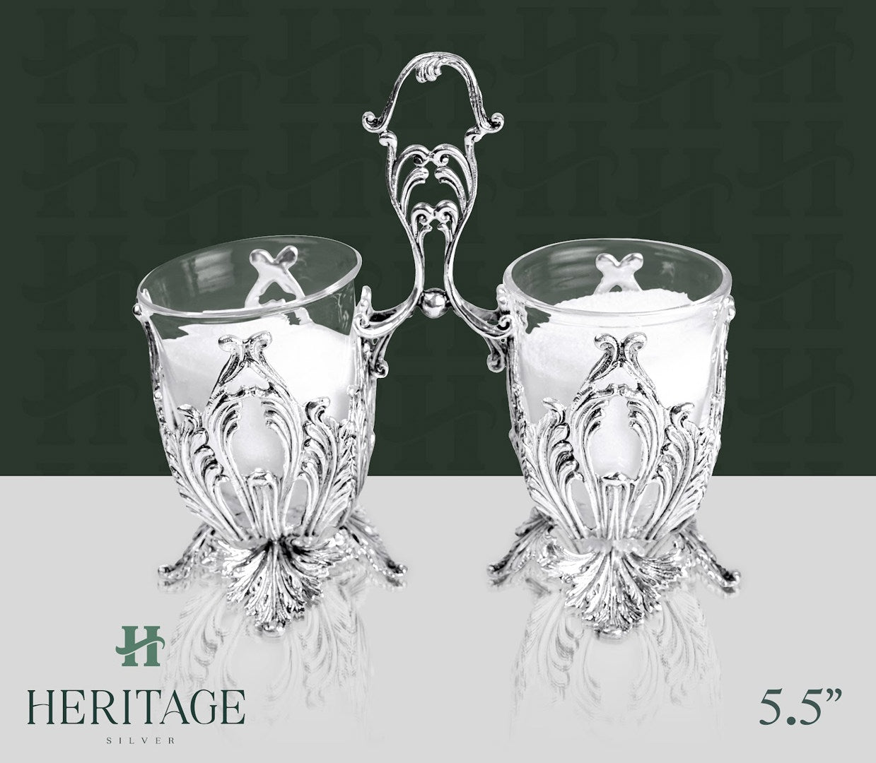 DOUBLE SALT HOLDER – Heritage Silver